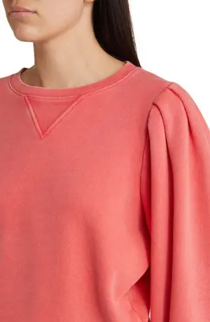 Rails Balloon Sleeve Cotton Sweatshirt - Cherry