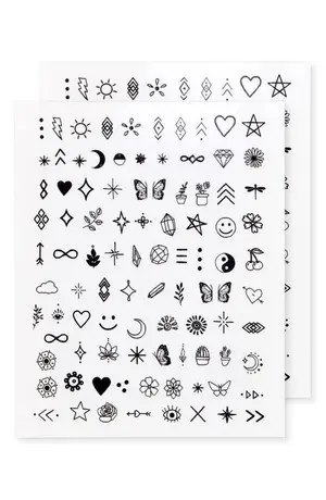 INKED BY DANI Nail Art Pack Temporary Tattoos - B And W