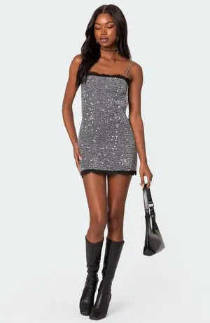 EDIKTED Sylvester Sequin Mini Dress