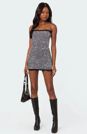 EDIKTED Sylvester Sequin Mini Dress