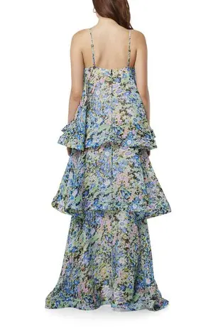 Elliatt Armani Floral Tiered Maxi Dress - Blue Multi | Editorialist