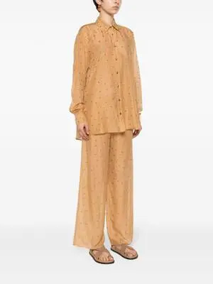 Oseree Rhinestoned Cotton Blend Shirt