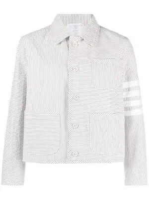 Thom Browne Unconstructed 4-bar Seersucker Jacket