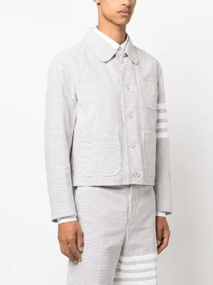 Thom Browne Unconstructed 4-bar Seersucker Jacket