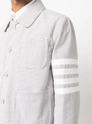Thom Browne Unconstructed 4-bar Seersucker Jacket
