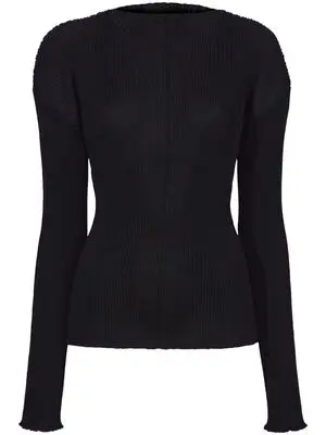 Proenza Schouler Camille Ribbed-knit Top - Black
