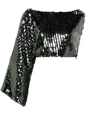 TALLER MARMO Sequinned Asymmetric Top - Silver