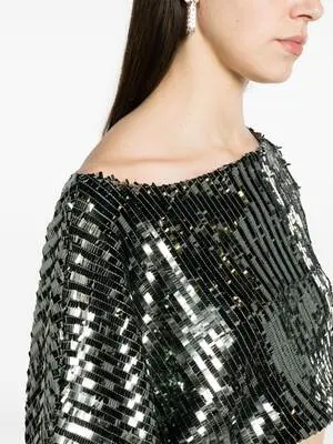 TALLER MARMO Sequinned Asymmetric Top - Silver