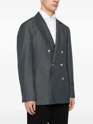 Brunello Cucinelli Double-breasted Mélange Blazer