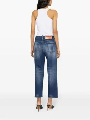 Dsquared2 Boston High-rise Cropped Jeans - Blue
