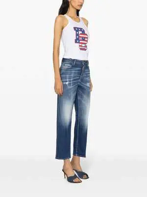 Dsquared2 Boston High-rise Cropped Jeans - Blue