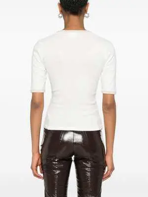 COURREGES Holistic Contrast Cotton T-shirt - White