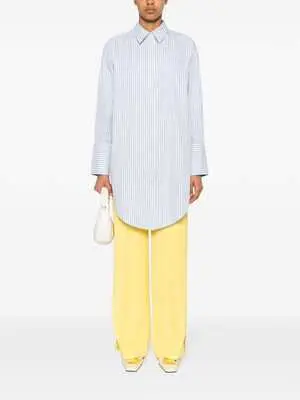 Victoria Beckham Striped Organic Cotton Shirt - Blue