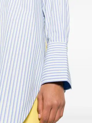 Victoria Beckham Striped Organic Cotton Shirt - Blue