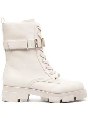 Guess Madox Logo-plaque Boots - Neutrals