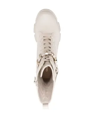 Guess Madox Logo-plaque Boots - Neutrals