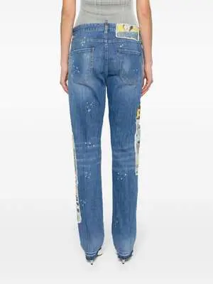 Dsquared2 Patch-detail Straight-leg Jeans