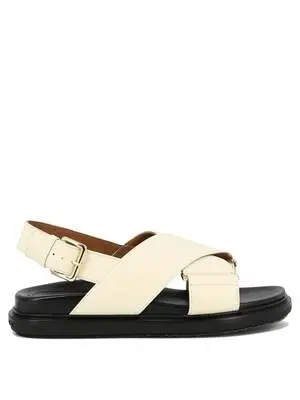 Marni Fussbett Smooth Leather Sandals - White