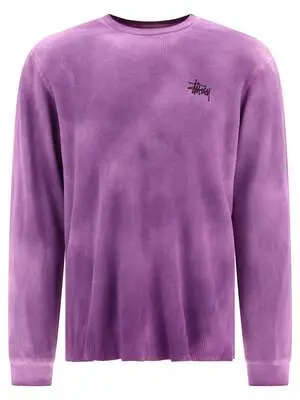 StÜssy 'basic Stock' Thermal T Shirt Purple