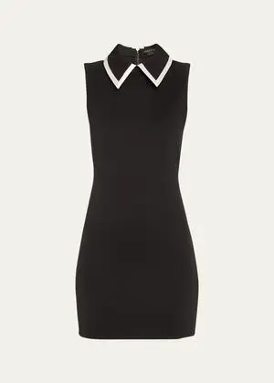 Alice + Olivia Wynell Collared Mini Dress - Black/off White