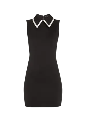 Alice + Olivia Wynell Collared Mini Dress - Black/off White