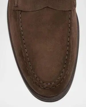 TOD & APOS;S Tod's Suede Penny Loafers - Dark Brown