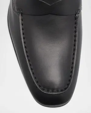 TOD & APOS;S Tod's Stamped-logo Leather Penny Loafers - Black