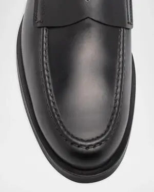 TOD & APOS;S Tod's Leather Penny Loafers - Nero