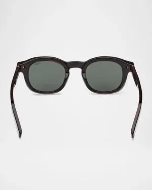 Zegna Aurora I Round Sunglasses - Black