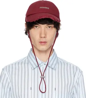 Jacquemus JACQUEMUS Red 'La Casquette Artichaut' Cap - 480 Dark Red