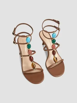 GIANVITO ROSSI Shanti 70mm Nappa Leather Sandals