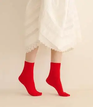 DÔEN Collégien Ankle Socks Coquelicot