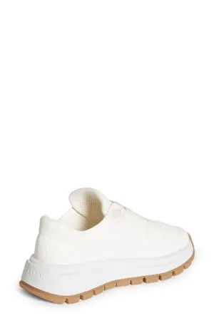 Prada Triangle Logo Lace-up Sneakers - Ivory