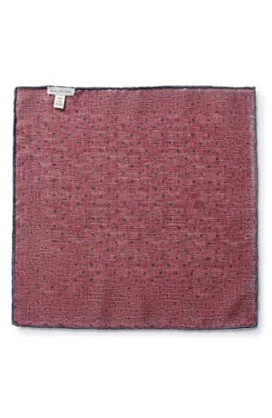 JACK VICTOR Selby Reversible Silk Pocket Square - Navy