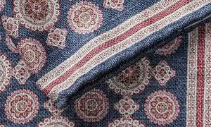 JACK VICTOR Selby Reversible Silk Pocket Square - Navy