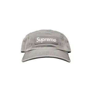 Supreme Supreme Washed Chino Twill Camp Cap Grey