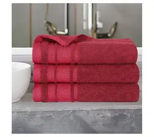 SUPERIOR Zero Twist Cotton Dobby Border Soft 3- Pc Bath Towels - One-color