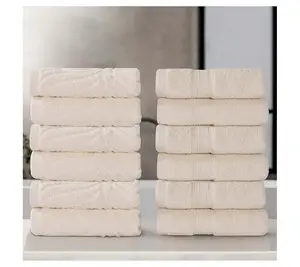 SUPERIOR Chevron Zero Twist Cotton Soft 12pc Fa Ce Towels - One-color
