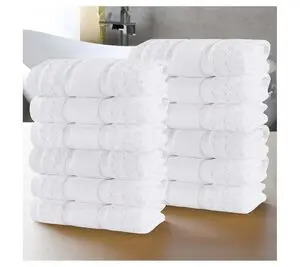 SUPERIOR Cotton Waffle Honeycomb 12 Piece Face Owel Set - One-color