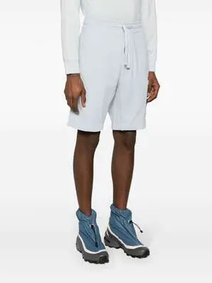 Stone Island Compass-appliqué Cotton Track Shorts - Blue