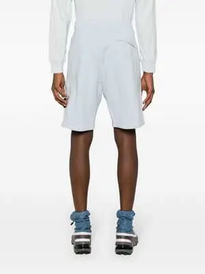 Stone Island Compass-appliqué Cotton Track Shorts - Blue