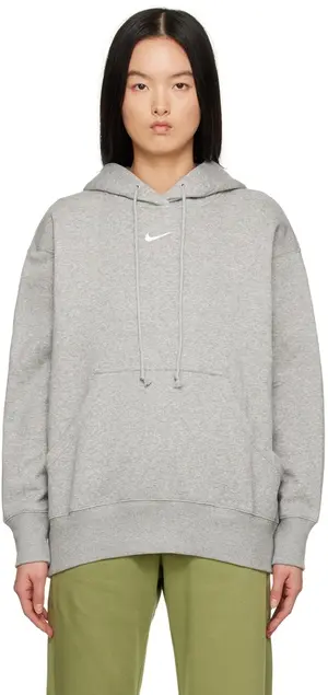 Nike Nike Gray Phoenix Hoodie - Dk Grey Heather/sail