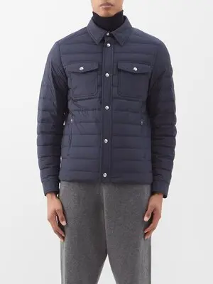 Moncler Moncler - Mauldere Quilted Nylon-blend Down Jacket - Mens - Dark Blue - Dark Blue