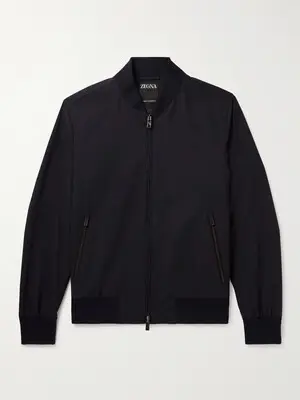 Zegna Wool-shell Bomber Jacket - Black