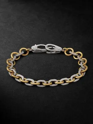 FOUNDRAE Midsized Mixed Link 18-karat And Diamond Bracelet - Gold