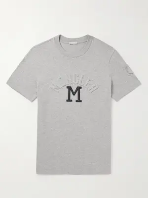 Moncler Logo-appliquéd Cotton-jersey T-shirt - Gray