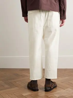 NILI LOTAN Walker Cotton-blend Twill Drawstring Trousers