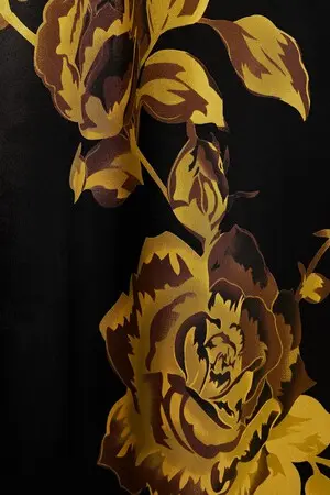 GANNI Printed Satin Midi Dress