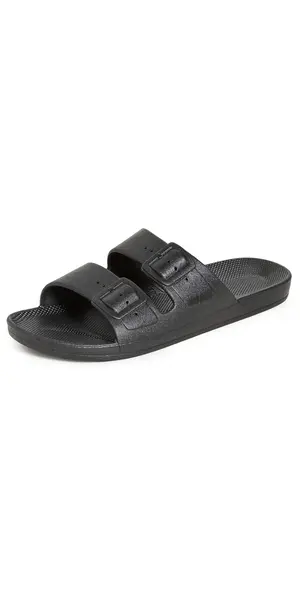 Freedom Moses Two Band Slides - Black