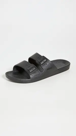 Freedom Moses Two Band Slides - Black